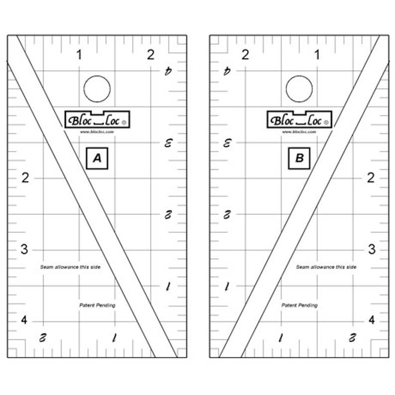 Bloc Loc Half Rectangle Triangle (HRT) Mini Ruler Set | 2:1 Ratio | 2.5 ...