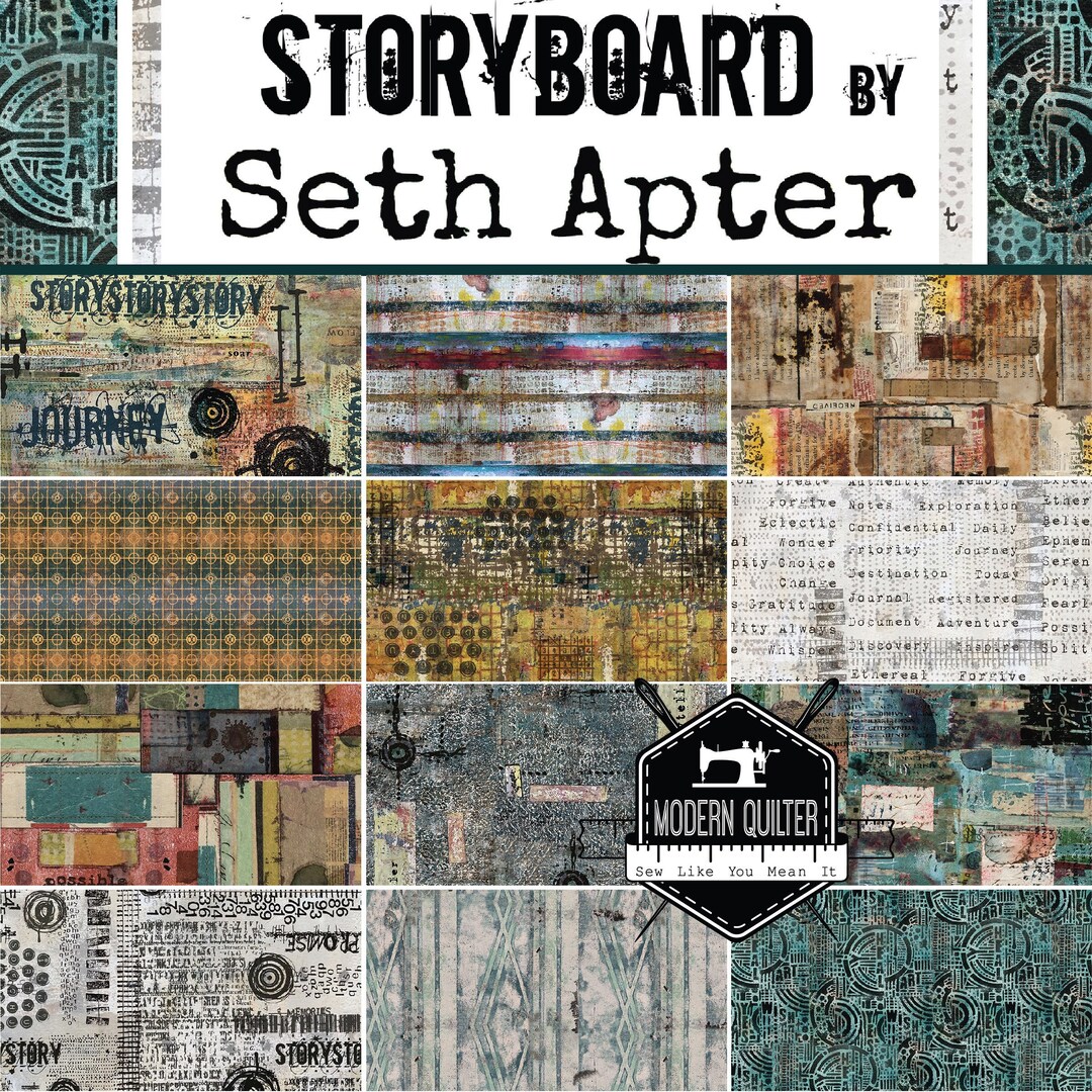 Storyboard by Seth Apter for Free Spirit Fabrics Half Yard Bundle 12 Prints - Etsy UK