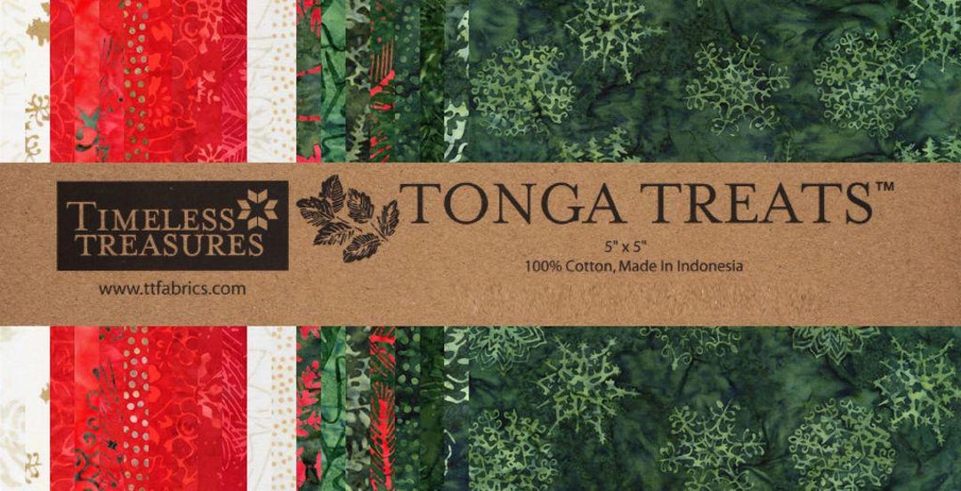 Tonga Treats 5 Inch Squares (charm Pack) Treat-mini42/mistletoe - Etsy