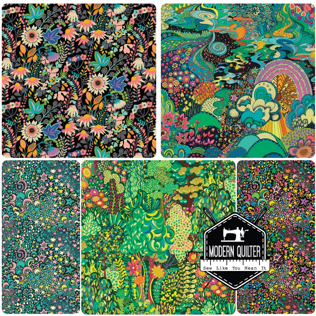 Paradiso Fat Eighth Bundle by Sally Kelly for Windham Fabrics 5 Prints ...