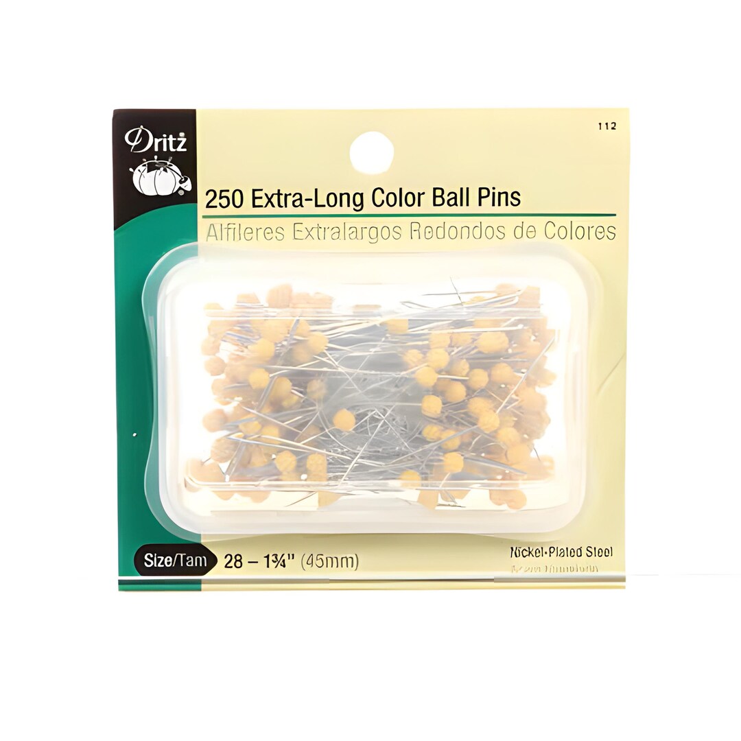 Dritz Extra Long Color Ball Pins - 250 Pieces ( 1 3/4 Inch - 45mm) - Etsy