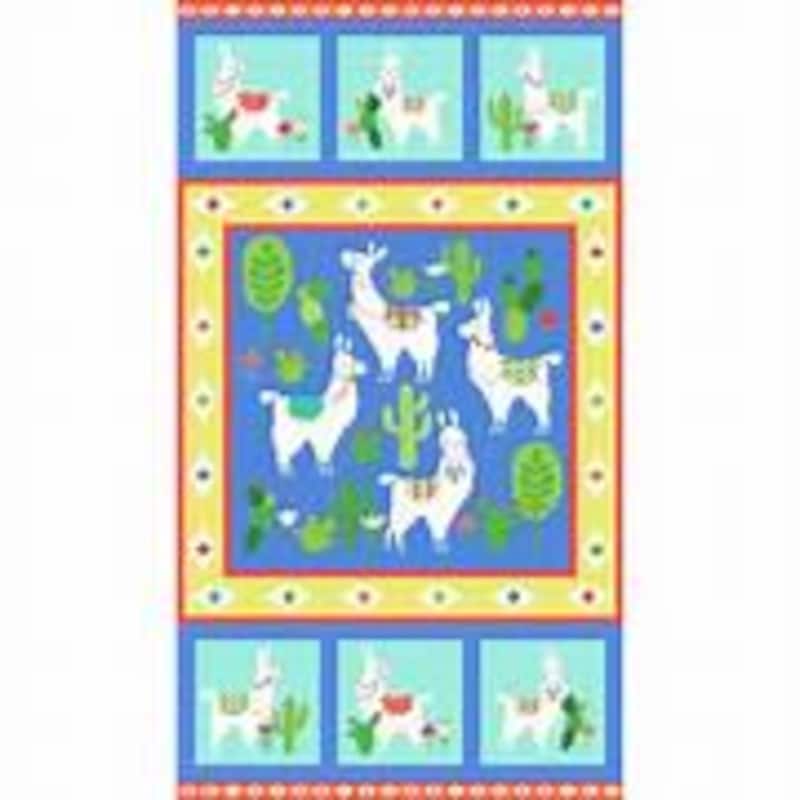 Llama Fabric Blue - Etsy