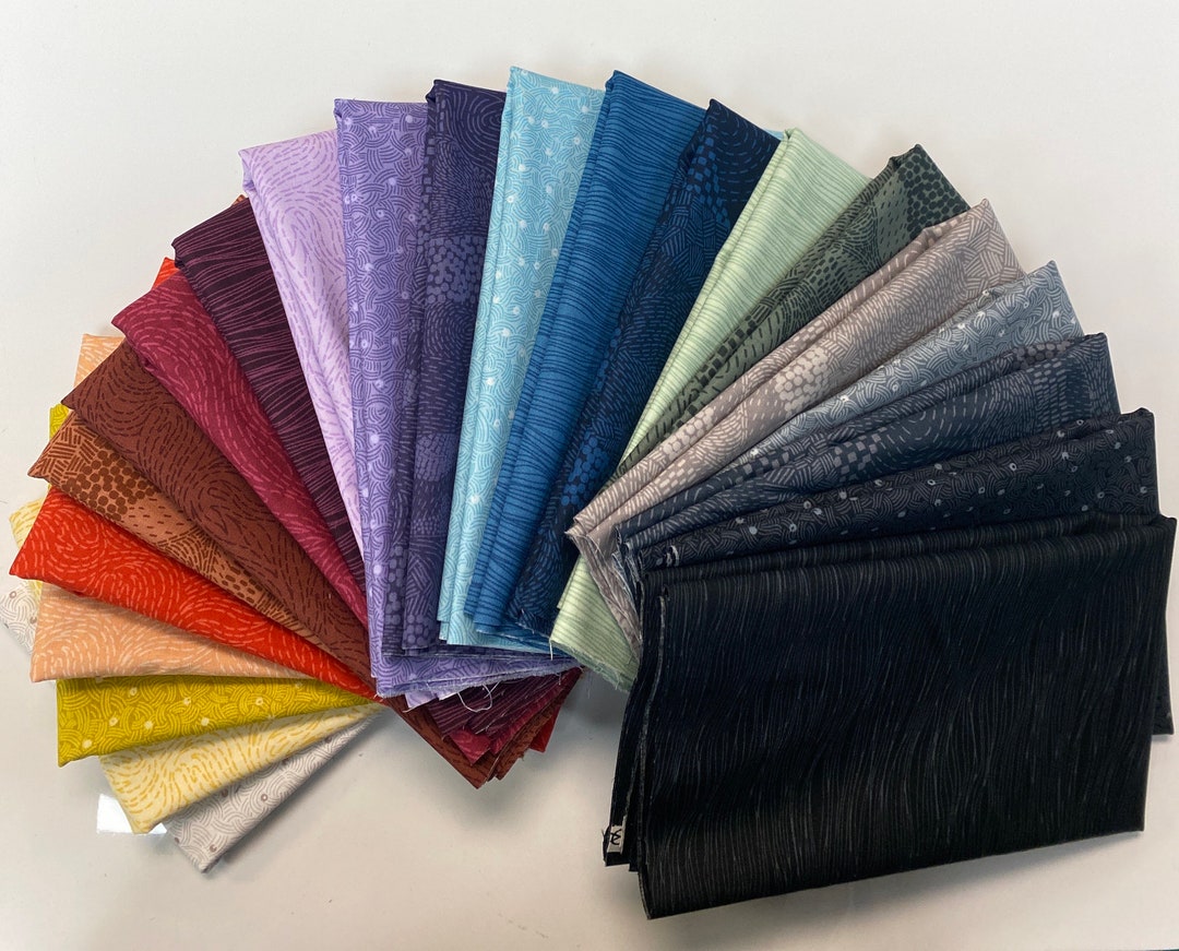 Figo Fabrics Elements Basics Blenders Bundle 22 Prints in Fat Quarters ...