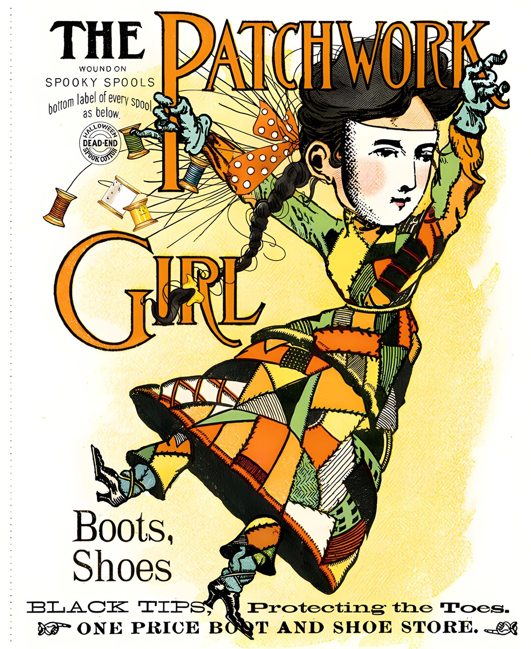 Scary Scraps Patchwork Girl Panel PD17600 by J Wecker Frisch - Etsy