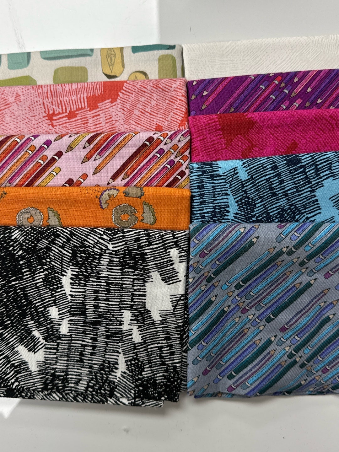 Pencil Club Fat Quarter Bundle of 10 Prints by Heather Givens Vintage ...