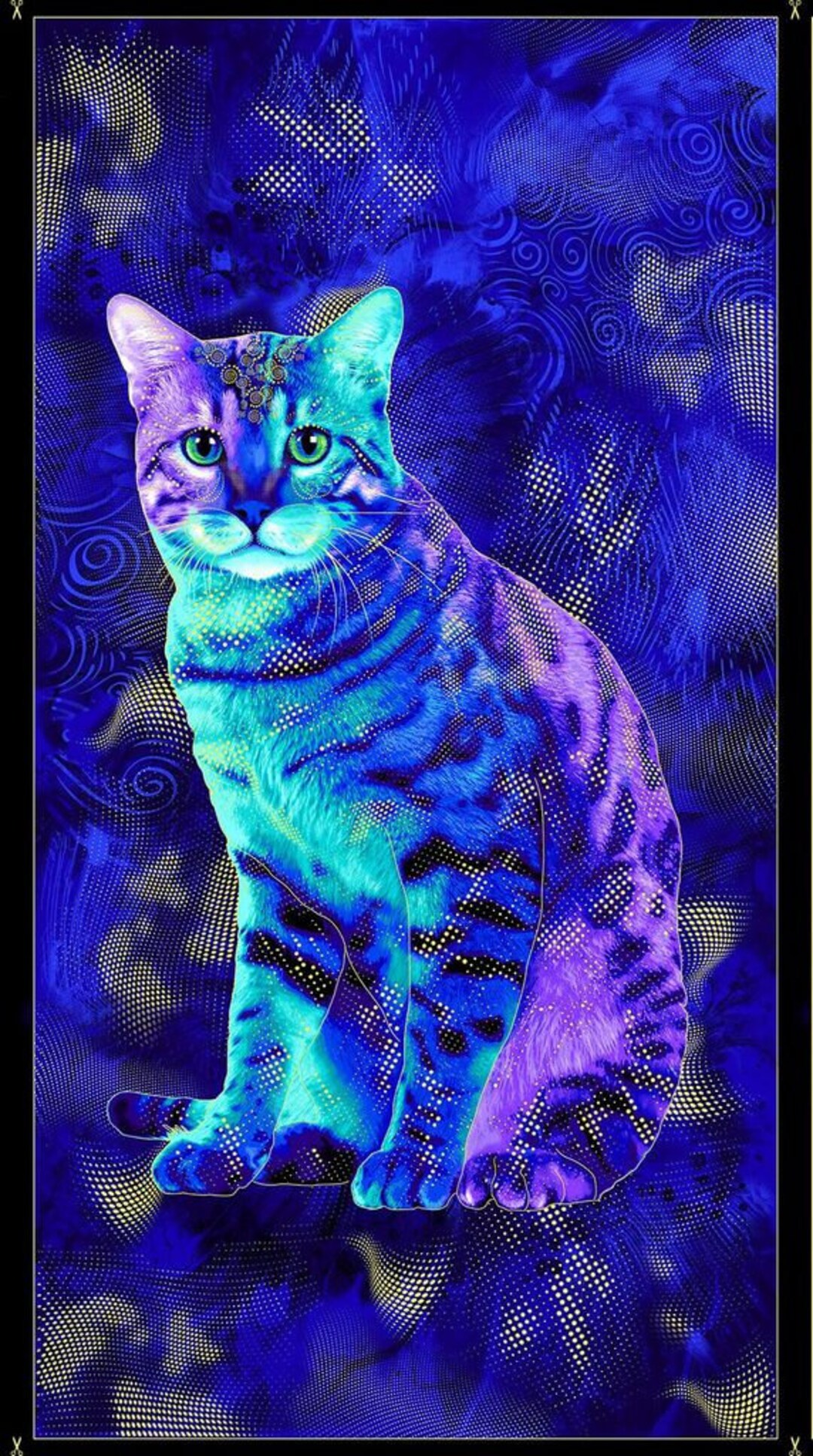 Metallic Royal Cat Panel CM2240 by Chong A Hwang by Timeless Treasures ...