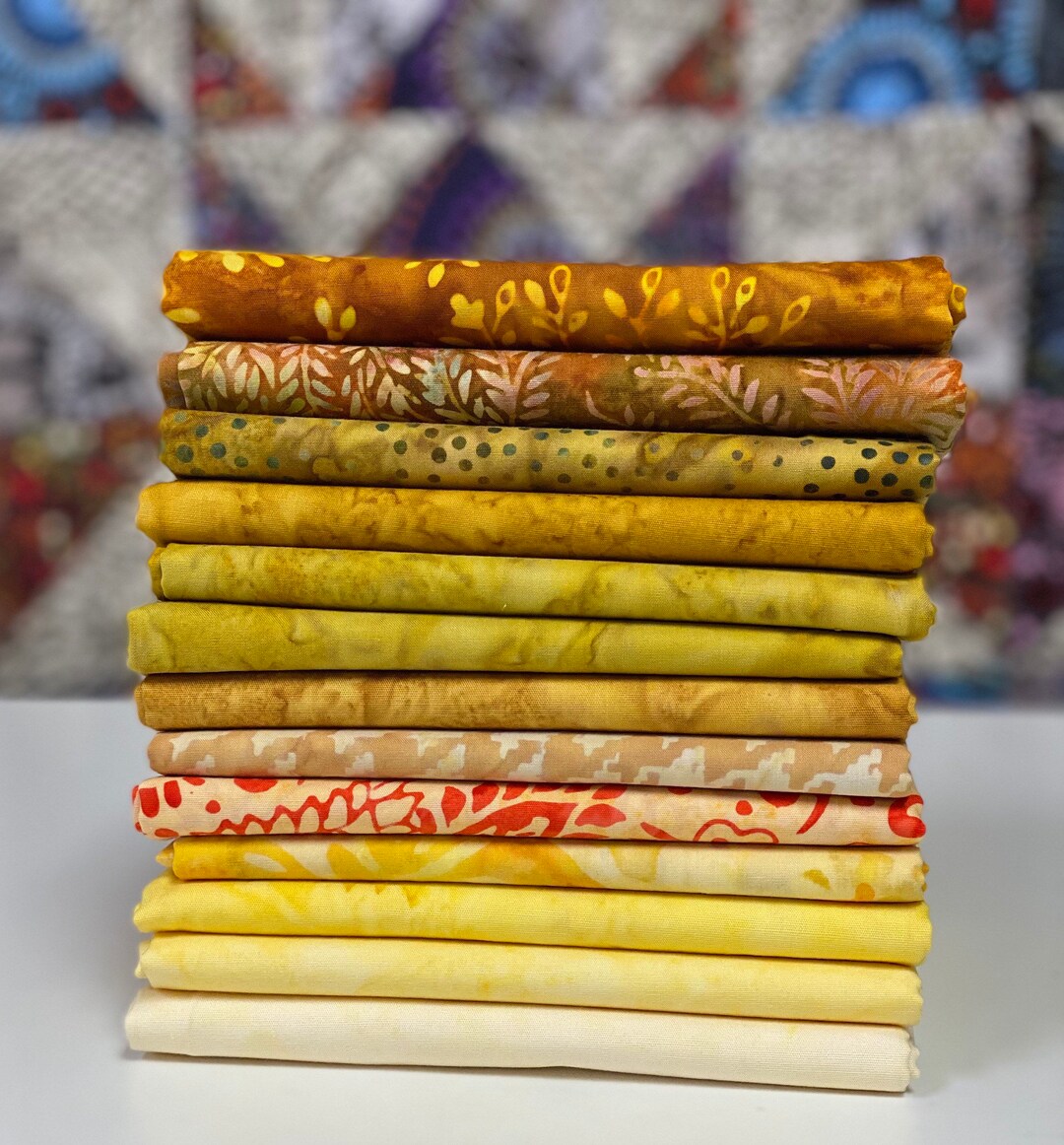 Yellow/gold Batiks Hand Picked Fat Quarter Bundle 13 Prints - Etsy