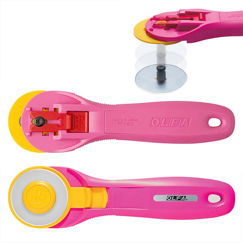 Olfa 45mm Splash Rotary Cutter in Purple, Pink, Navy, or Aqua - Etsy