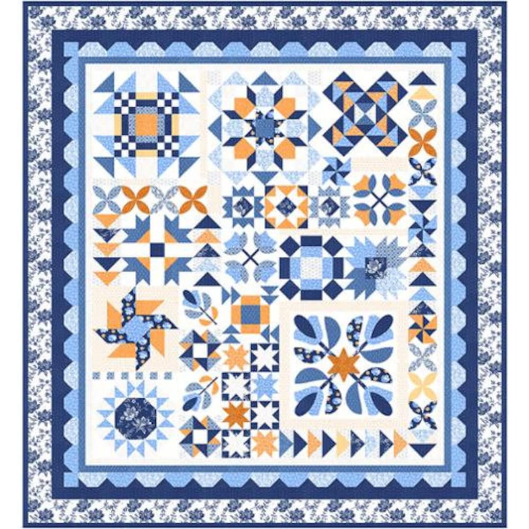 Denim and Daisies Kit by Fig Tree Quilts for Moda | Finished Size = 66" X 72" - Etsy