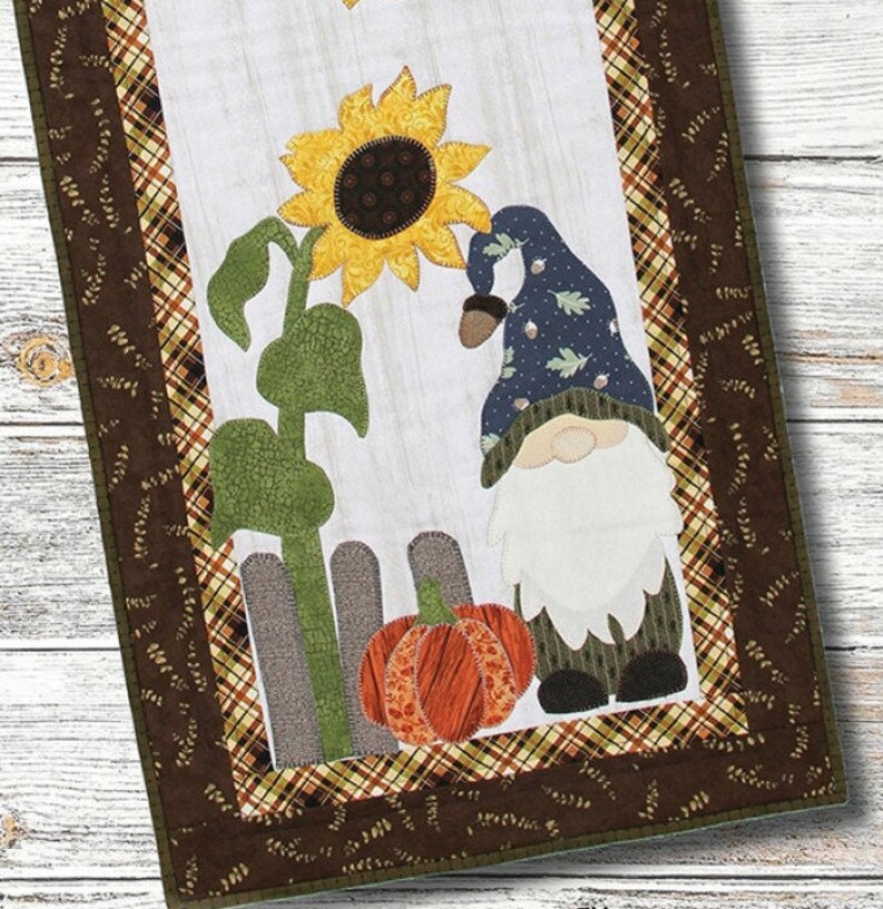 Home With a Fall Gnome Table Runner Pattern by Patch Abilities - Etsy