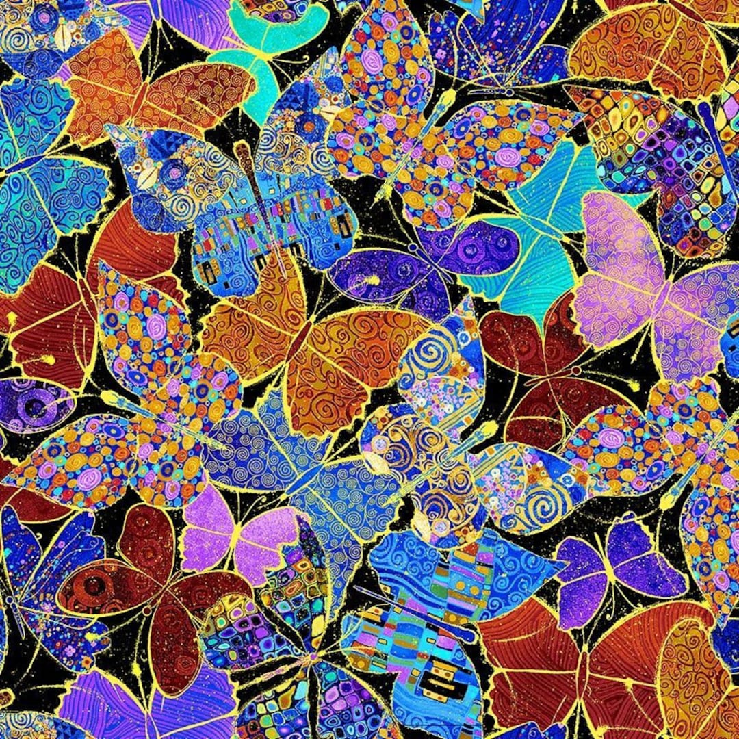 Wings of Gold Wideback Xflora Cd2602 by Chong-a-hwang for Timeless Treasures Fabrics Packed ...