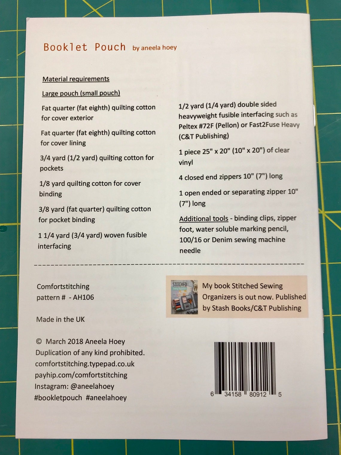 Booklet Pouch Pattern by Aneela Hoey (paper Pattern) - Etsy