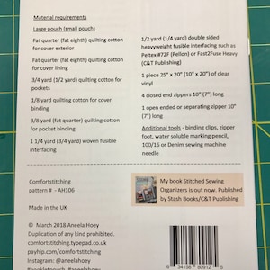 Booklet Pouch Pattern by Aneela Hoey (paper Pattern) - Etsy