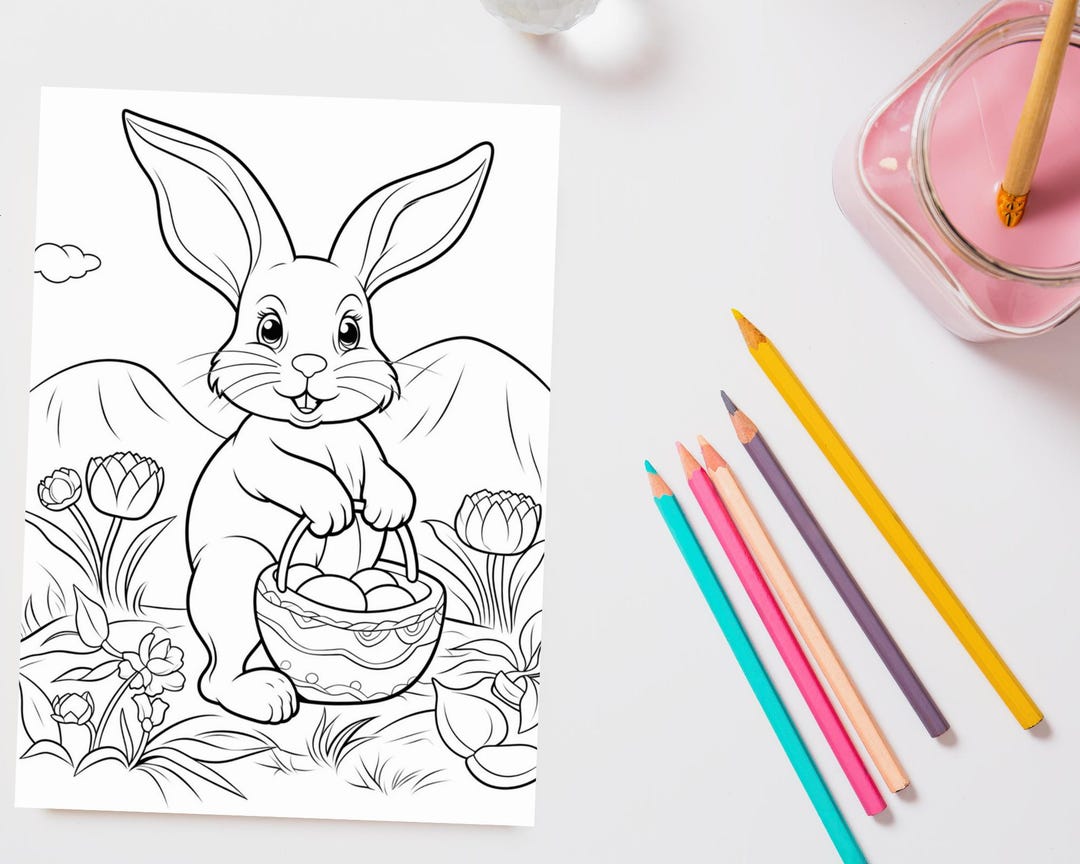 Kids Easter Coloring Book, Bunny & Egg Designs (digital Download) - Etsy