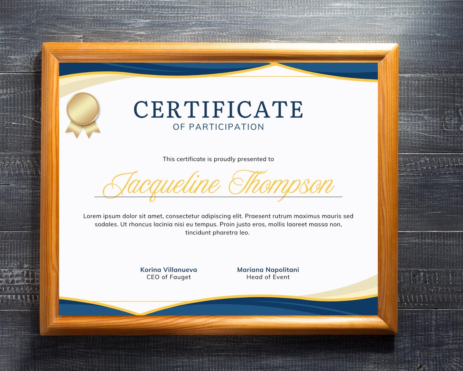 Editable Participation Award Certificate, Elegant DIY Template (digital ...
