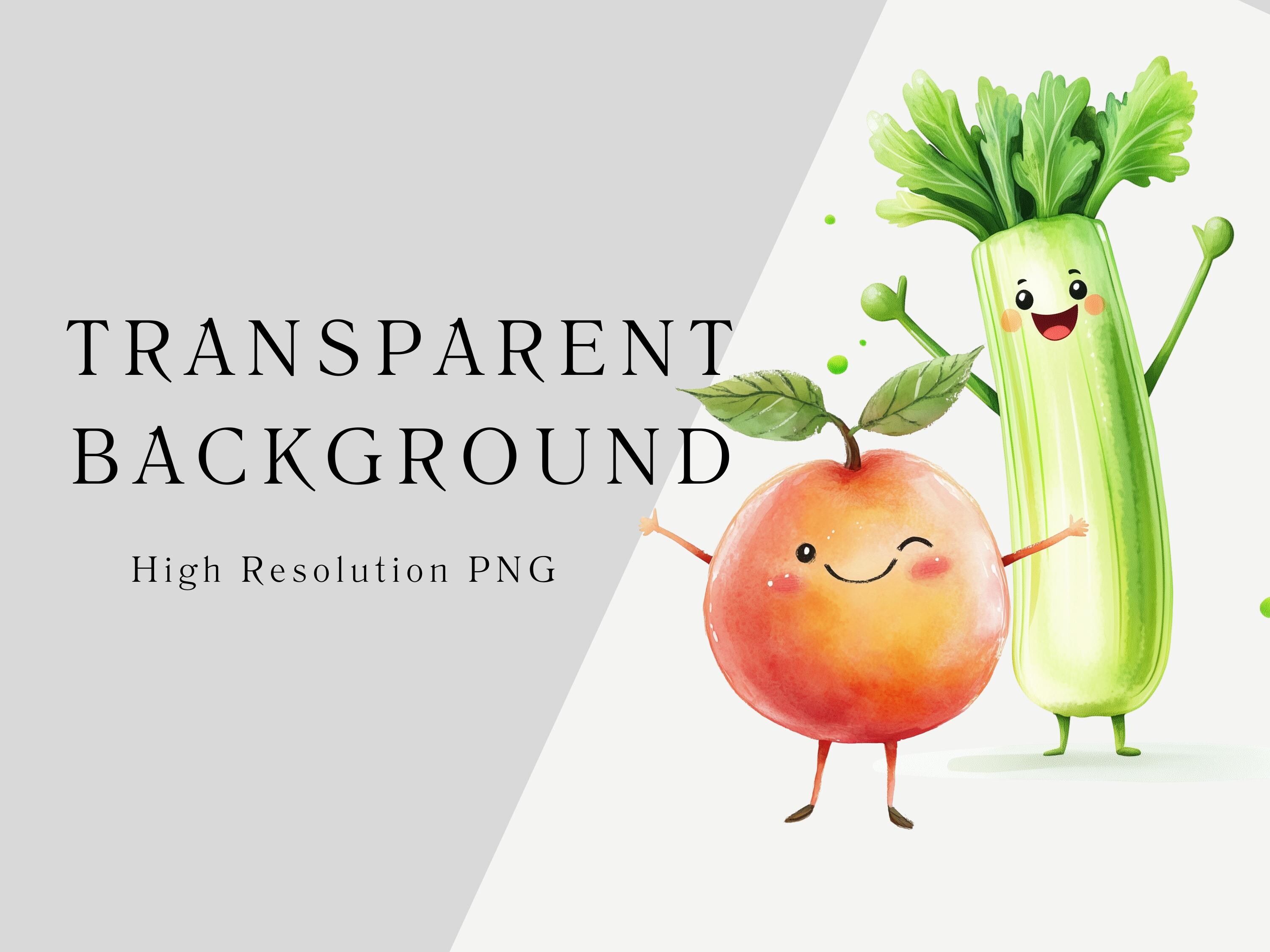 Watercolor Fruit Clip Art, Cute Veggie Clipart, Transparent Pngs, DIY ...
