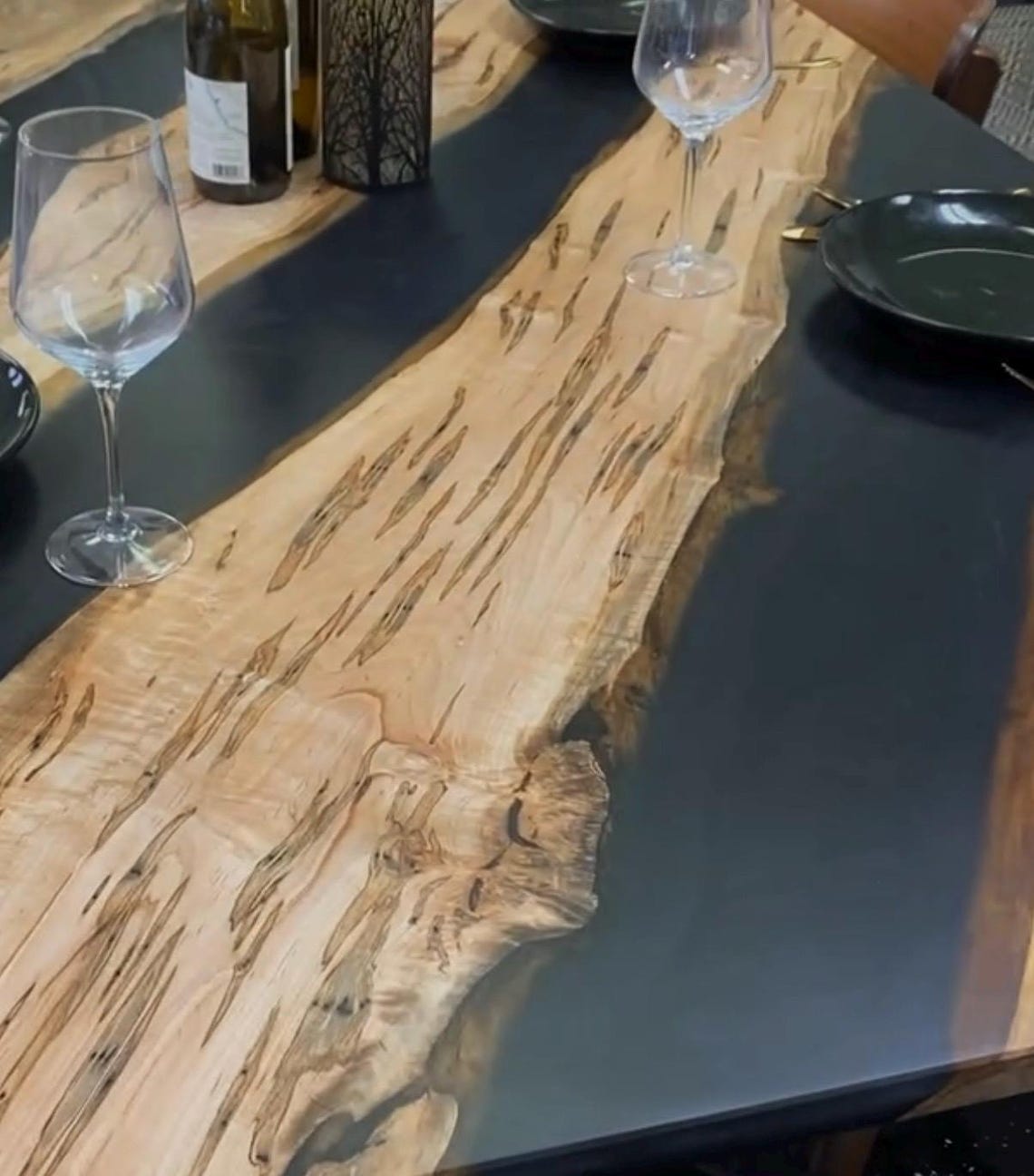 Live Edge Maple & Epoxy River Dining Table Handcrafted by Atlanta ...