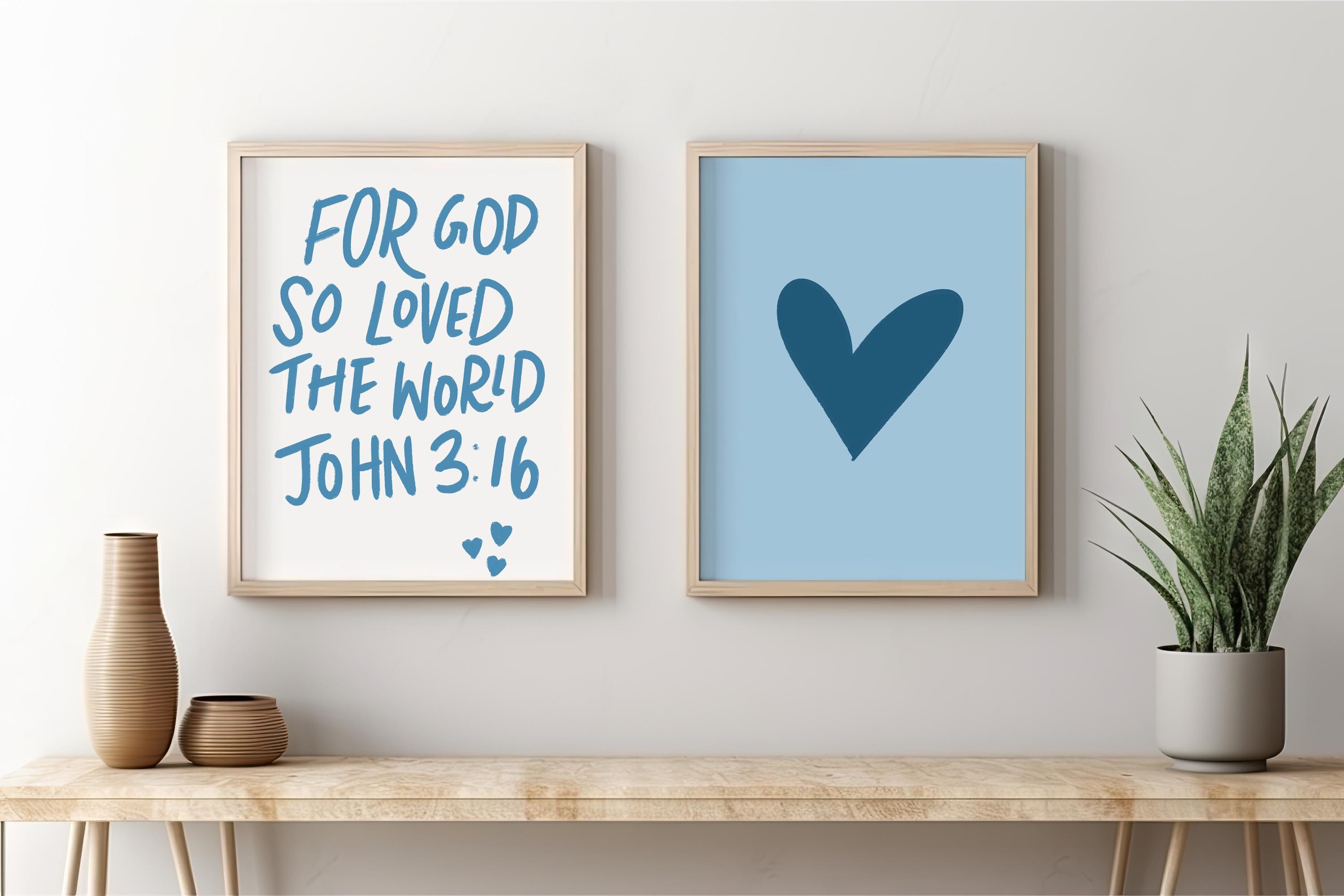 Christian Wall Art Set, God's Love Poster Set, Christian Decor, for God ...
