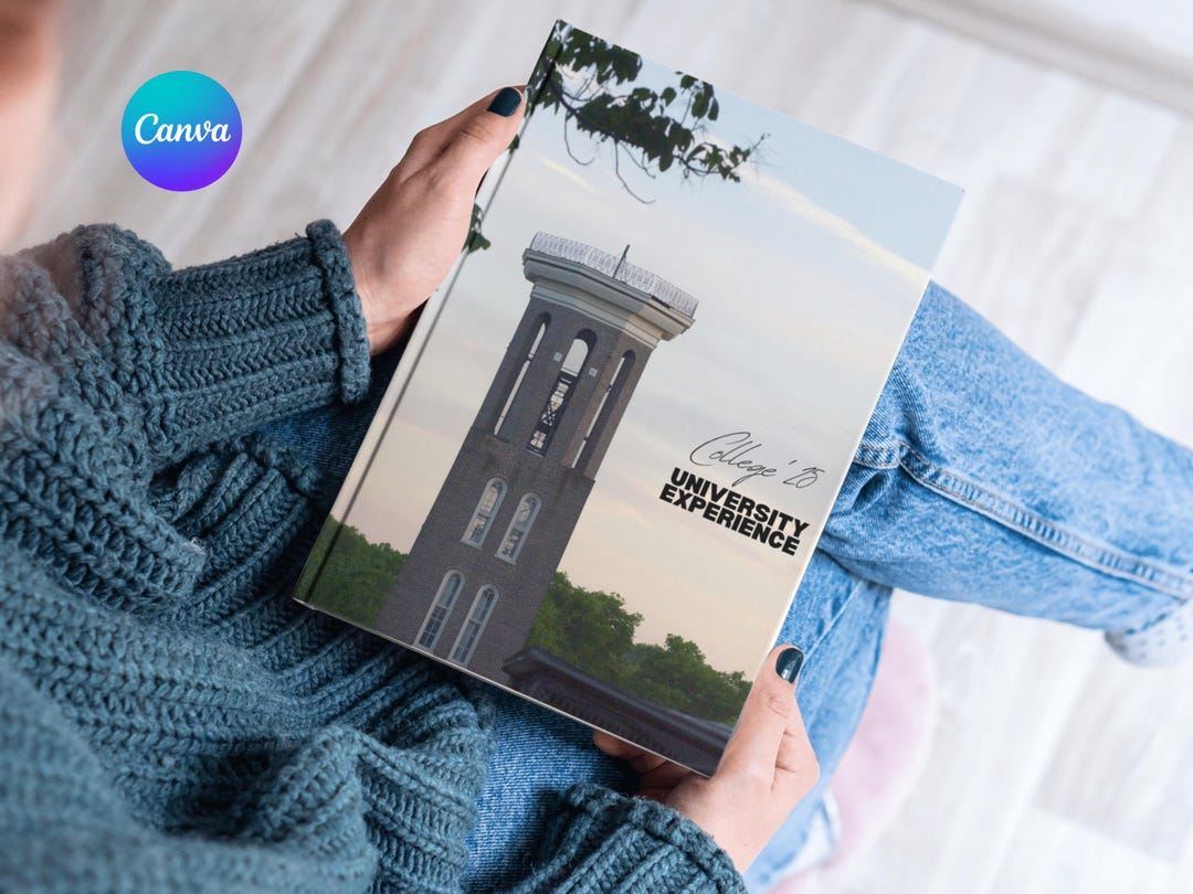 College Memory Book Template, Fully Customizable, University Photo Book ...