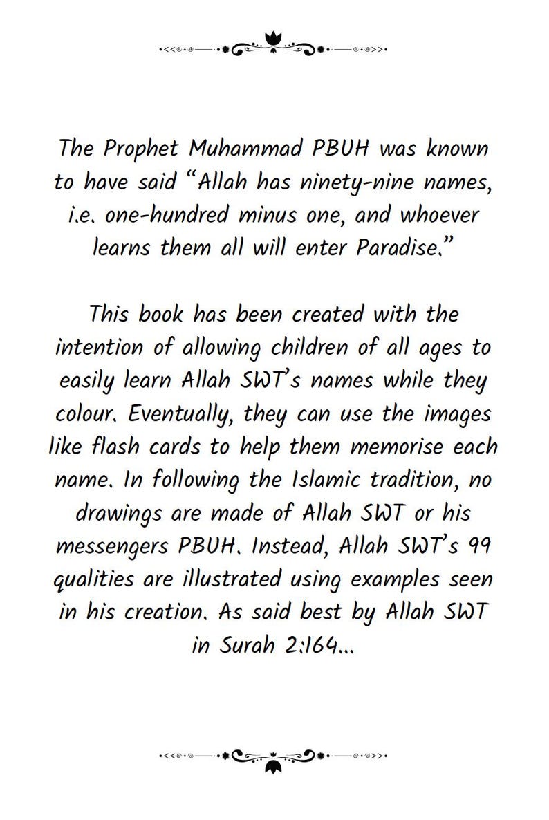 99 Names of Allah Colouring Book - Etsy