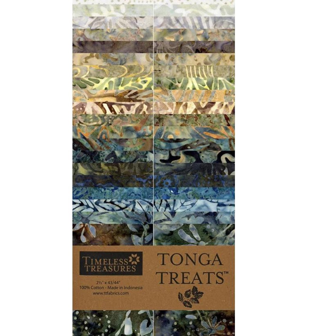 Timeless Treasures Tonga Treats ~ STORMY SEA ~ (40) 2.5" Batik Fabric ...