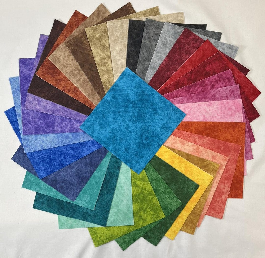 68 Pieces ~ 5" or 10" Fabric Squares ~ Paint Tonal Blender Quilt Fabric ...