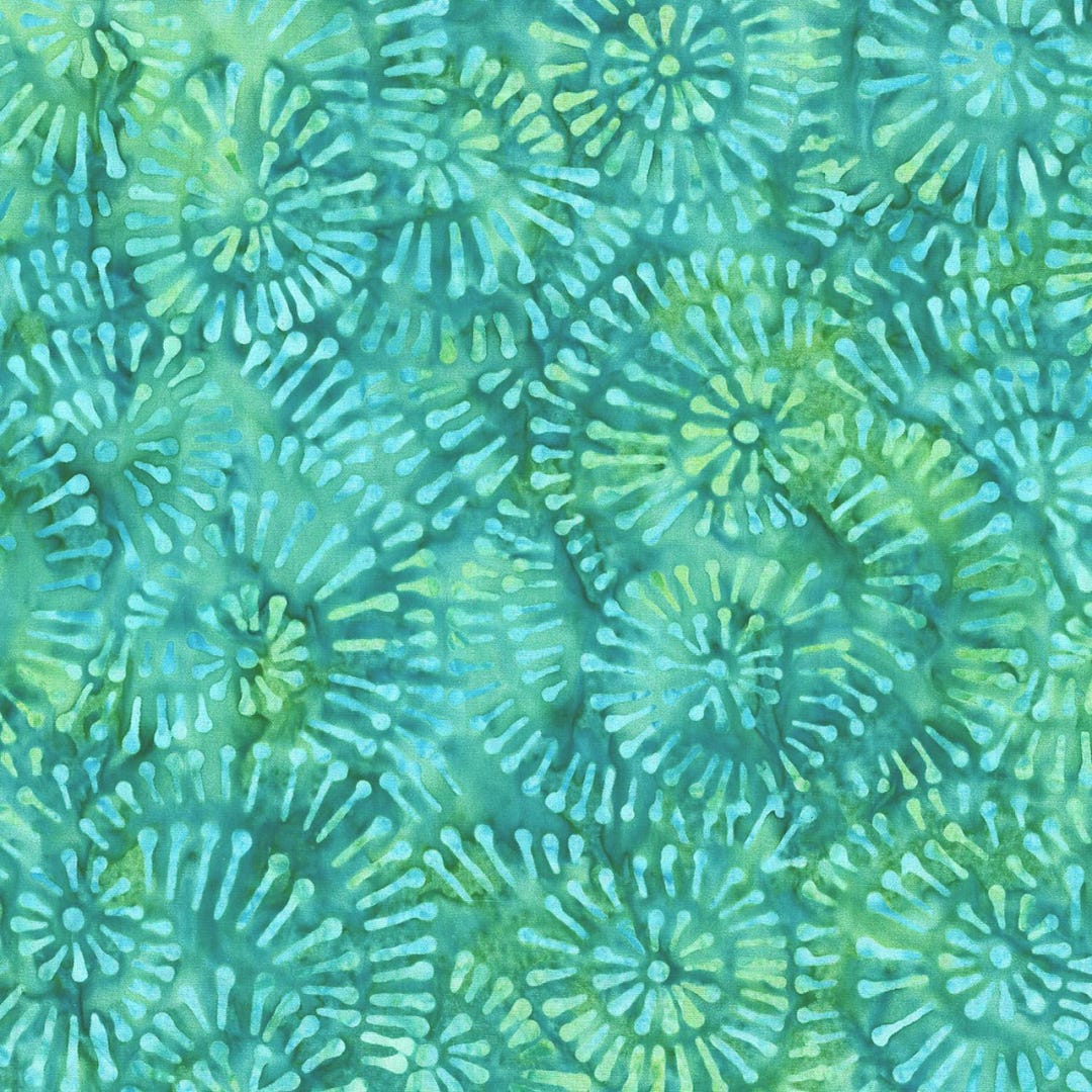Sea Stars Batiks ~ by the Half-yard ~ Wilmington Batiks ~ Green Pins ...