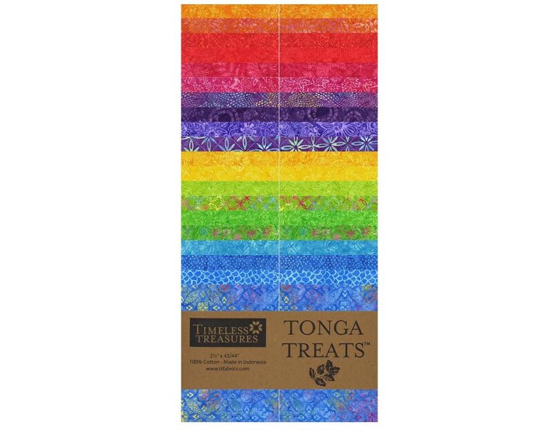 Timeless Treasures Tonga Treats ~ Happy ~ (40) 2.5" Bright, Vibrant ...