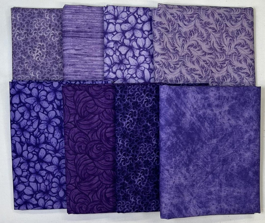 8 Purple, Lilac Fat Quarters ~ Tonal Blender Quilt Fabric - Etsy
