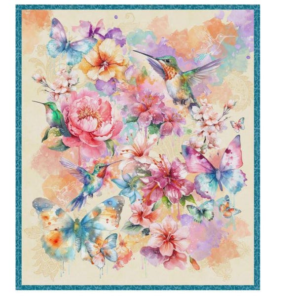 Flight of Beauty Hummingbird Panel - Etsy