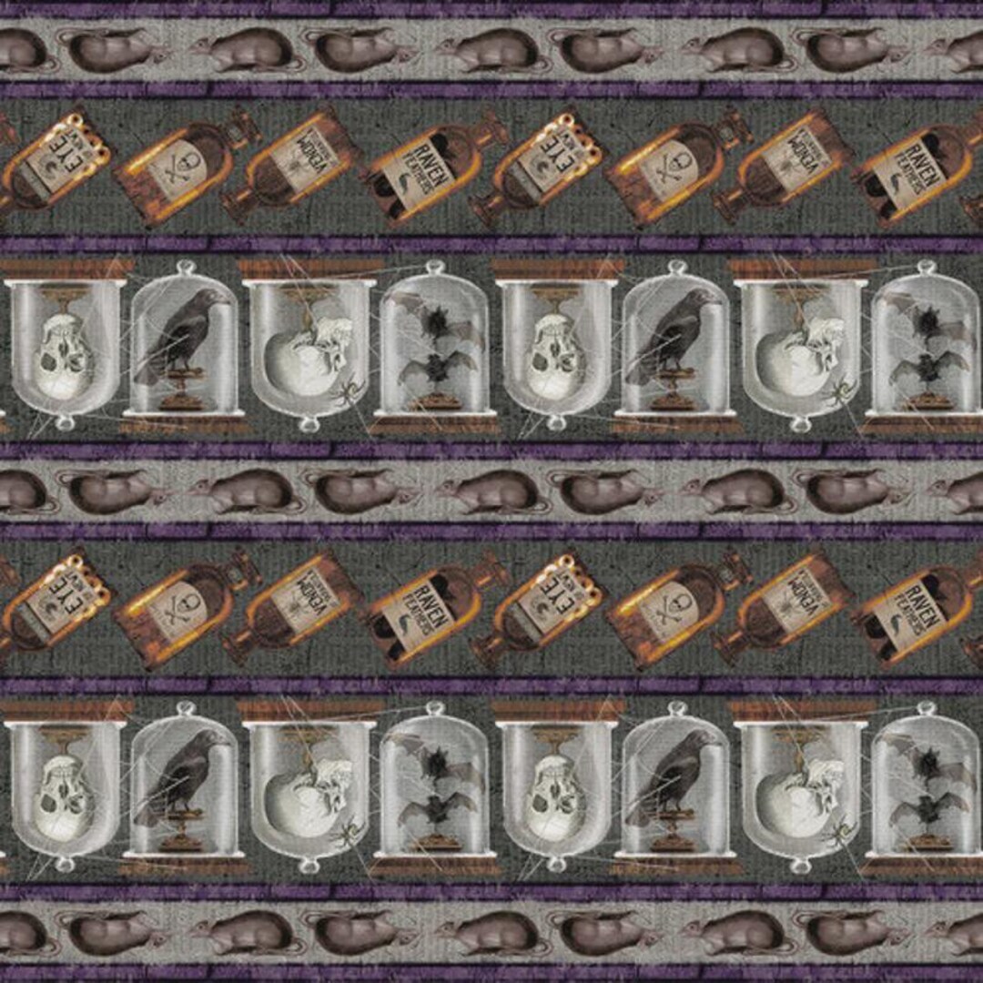 Spooky Vibes ~ Skulls, Rats, Poison, Border Stripe ~ Blank Quilting ...
