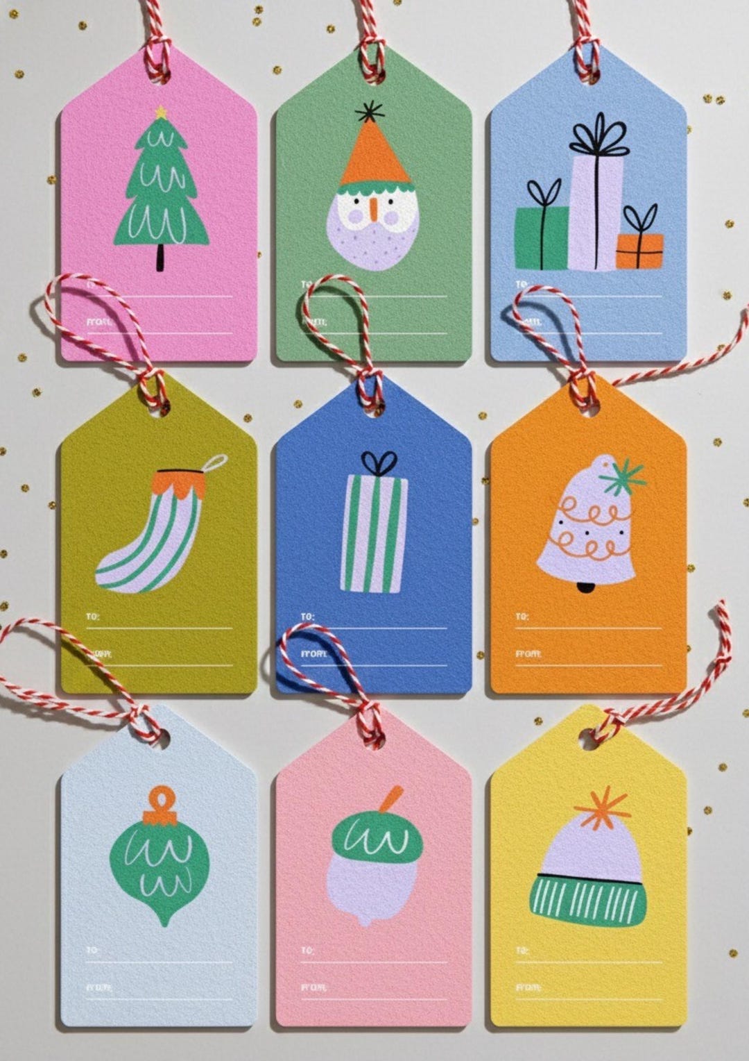 Printable Christmas Gift Tags – Modern Holiday Labels (PDF A4) - Etsy