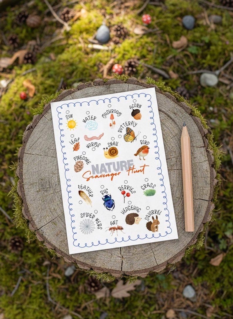 Nature Scavenger Hunt Printable – Outdoor Kids Activity – Woodland ...