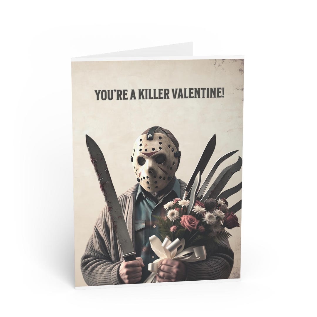 Horror Greeting Cards, Killer Valentine's Day Card, Slasher Theme ...