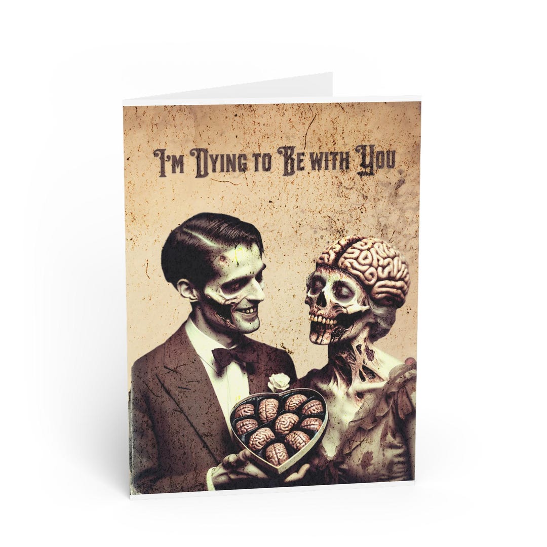 Greeting Cards, Zombie Valentine's Day Card, Retro Horror Design - Etsy