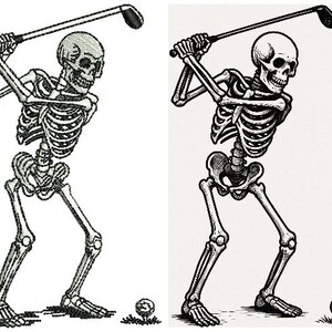 Skeleton Golf – Machine Embroidery File, Golf Design, Digital Download ...
