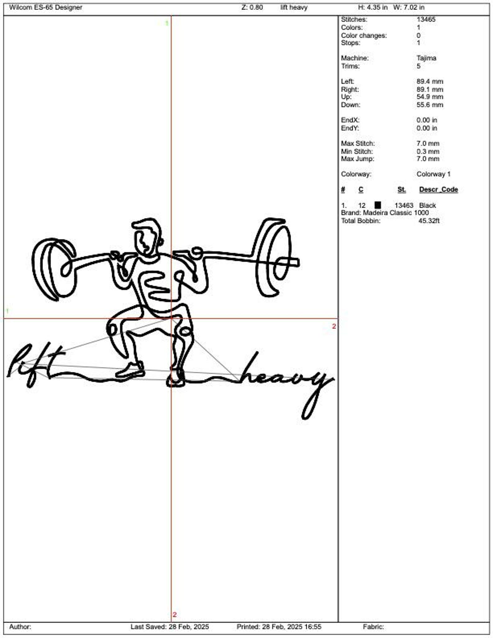 Lift Heavy Embroidery Design: Workout Gym Art (digital Download) - Etsy