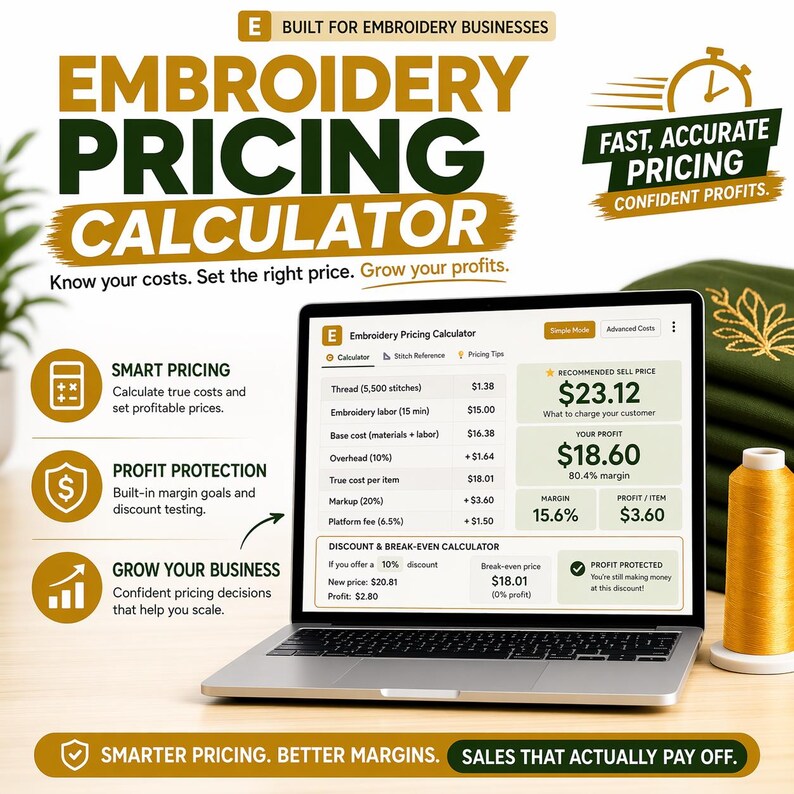 Embroidery Pricing Calculator| Calculate Thread, Labor & Overhead Costs ...