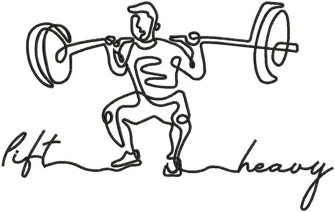 Lift Heavy Embroidery Design: Workout Gym Art (digital Download) - Etsy