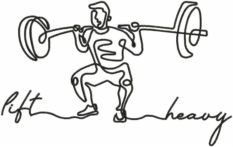 Lift Heavy Embroidery Design: Workout Gym Art (digital Download) - Etsy
