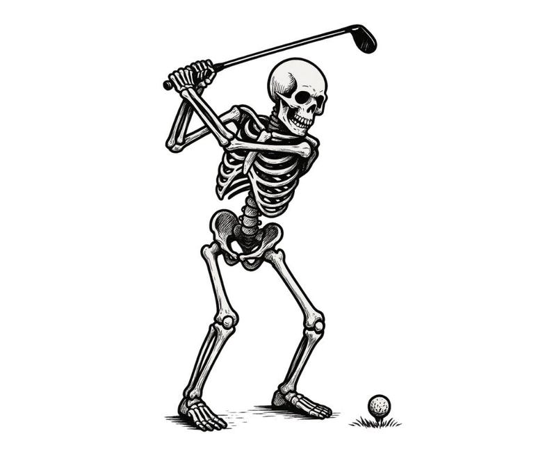 Skeleton Golf – Machine Embroidery File, Golf Design, Digital Download ...