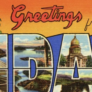 Greetings From Idaho, Idaho Vintage Postcard, Idaho Postcard Printable ...