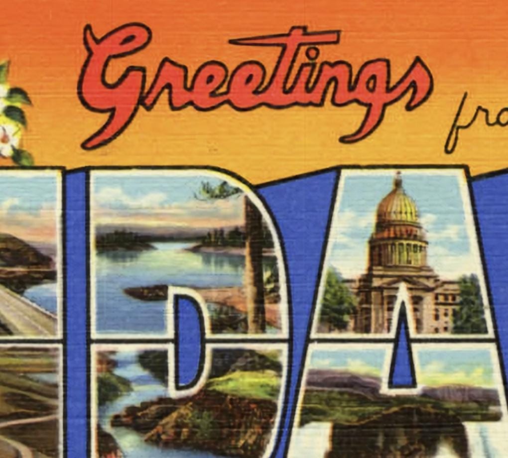 Greetings From Idaho, Idaho Vintage Postcard, Idaho Postcard Printable ...