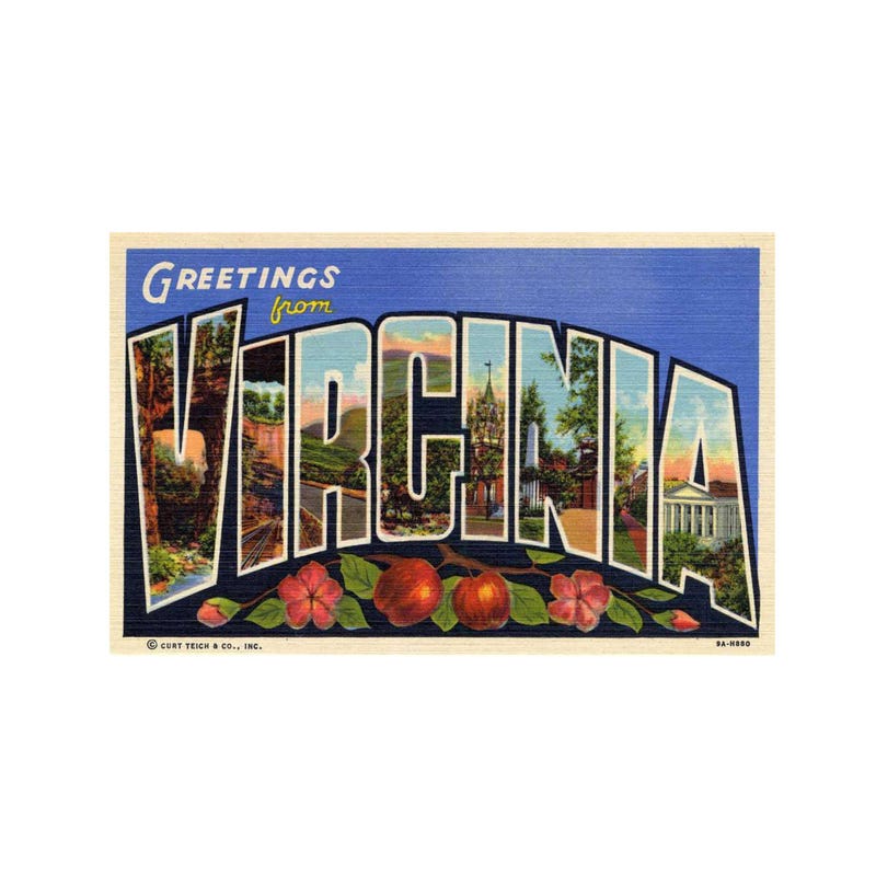 Virginia Postcards - Etsy