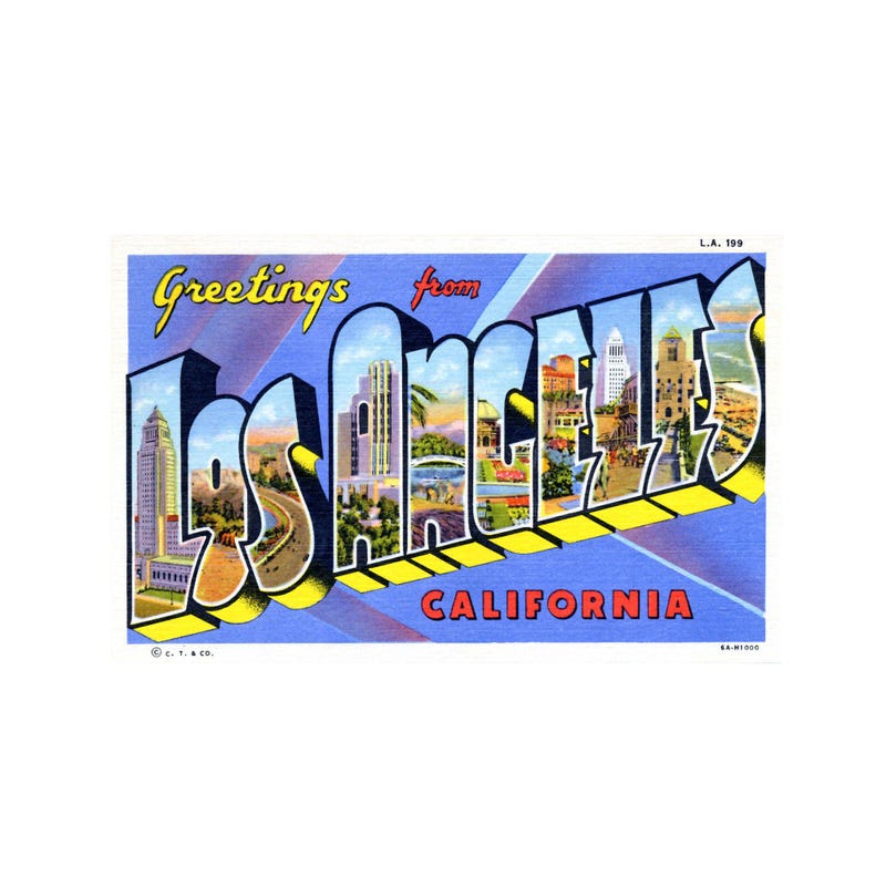 Los Angeles Postcard - Etsy