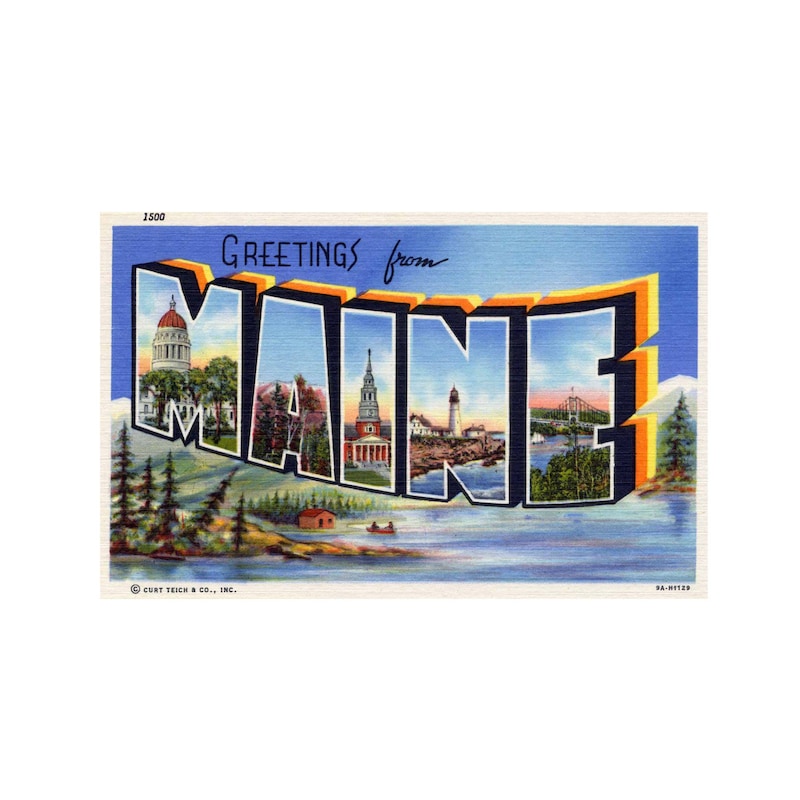 Maine Postcards - Etsy