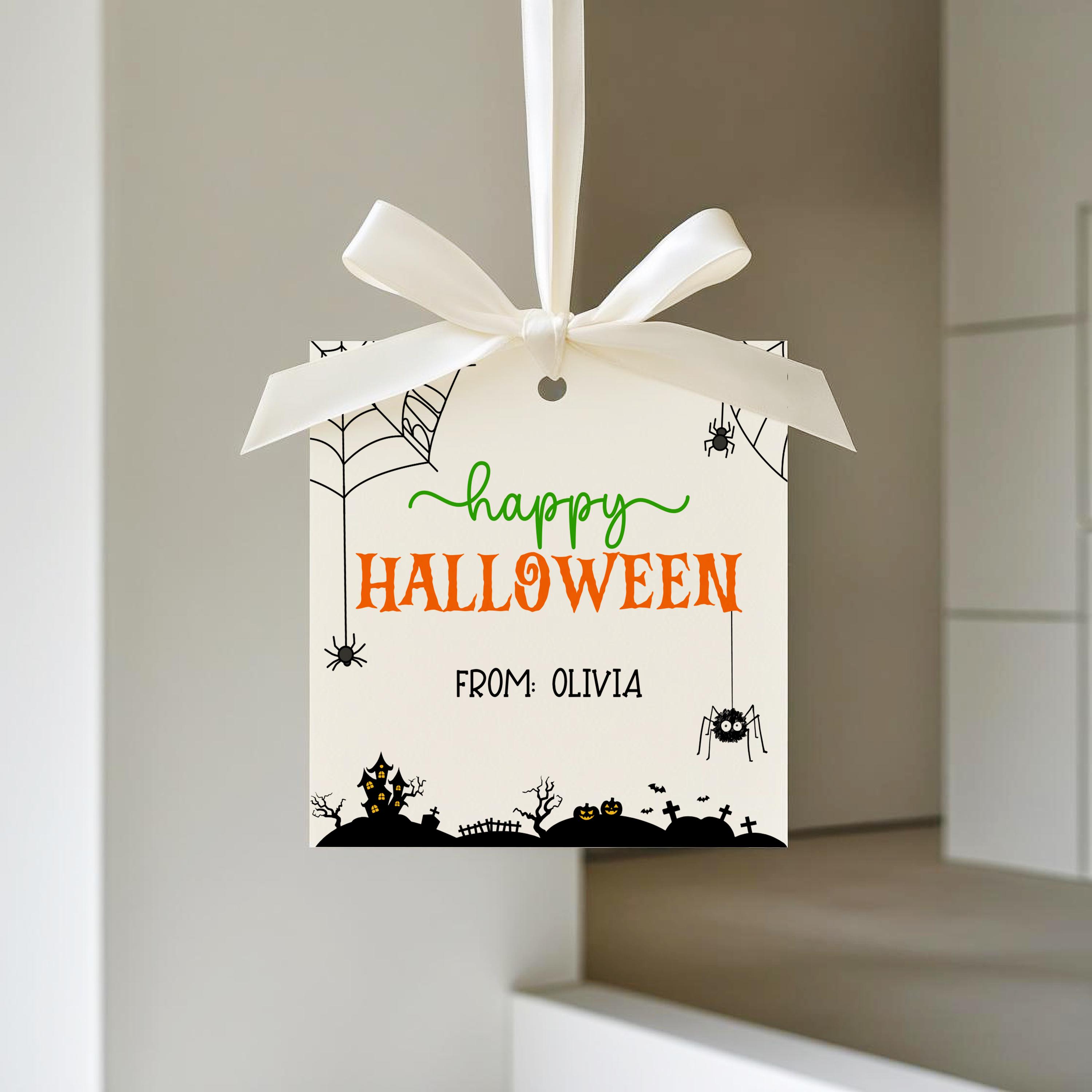 Editable Halloween Gift Tag, Printable Halloween Tag, Gift Tag ...