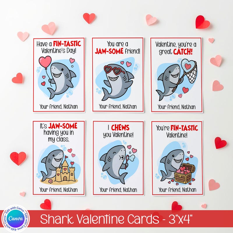 Shark Valentine - Etsy