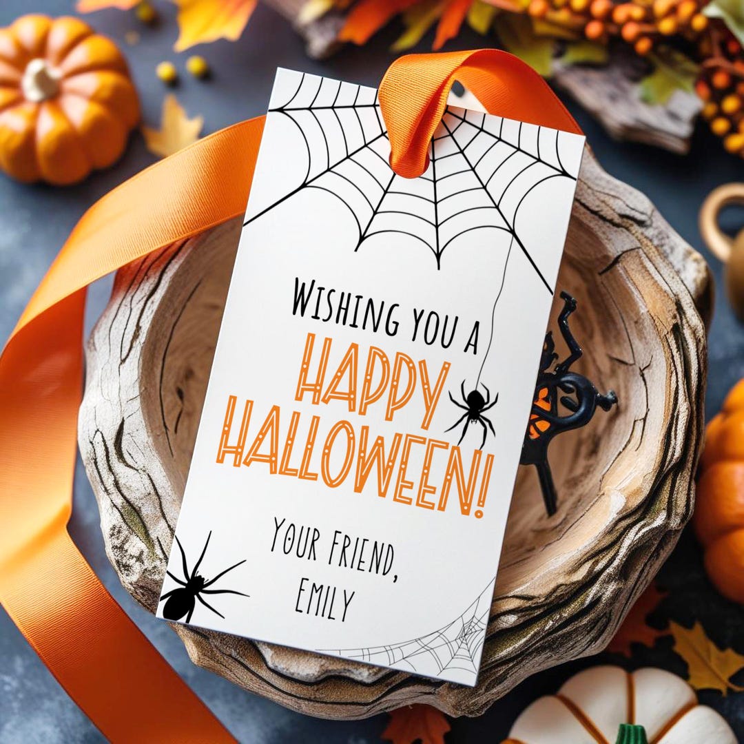 Editable Halloween Gift Tag, Printable Halloween Tag, Editable Gift Tag ...