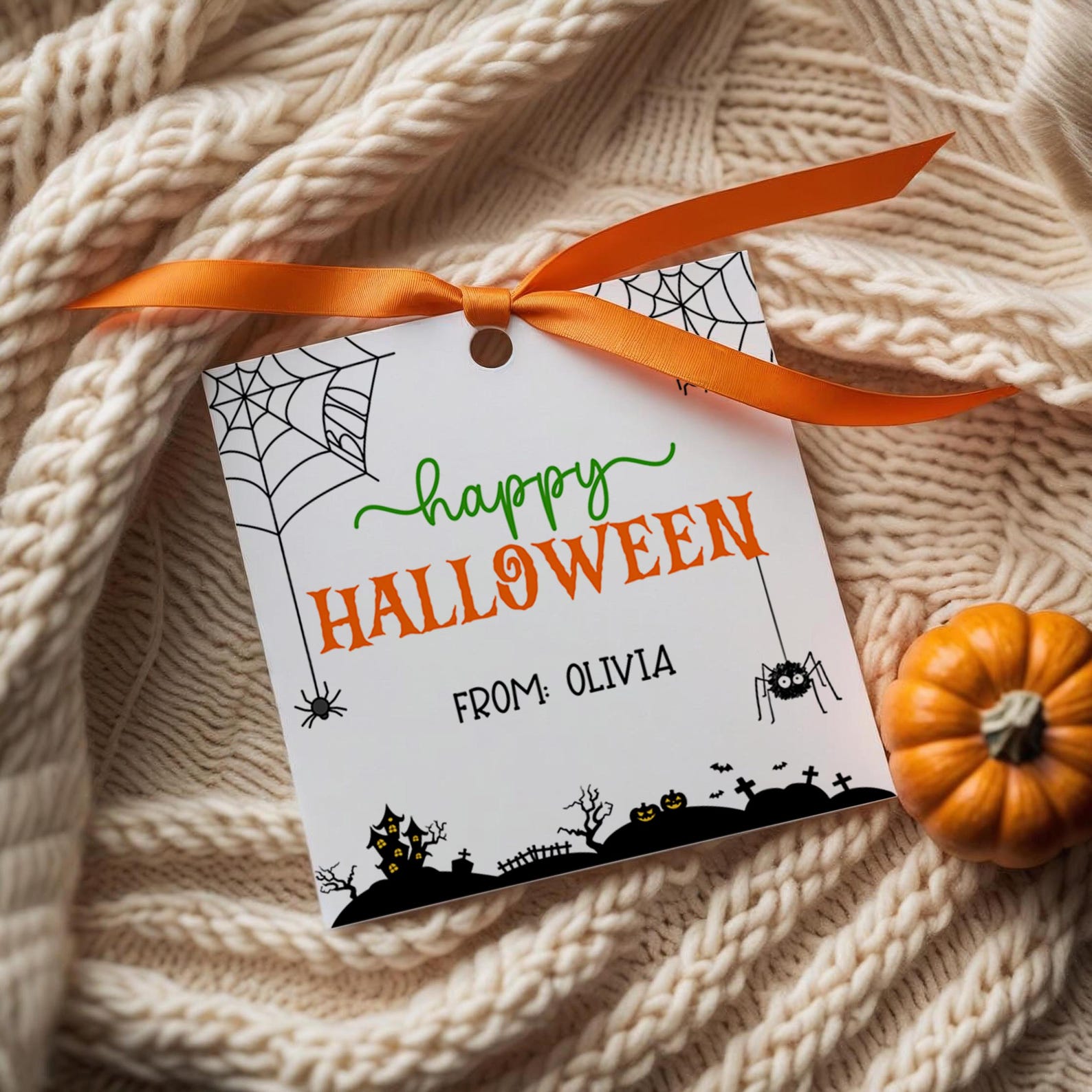 Editable Halloween Gift Tag, Printable Halloween Tag, Gift Tag ...